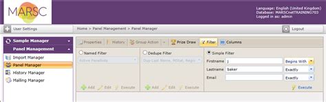 Using A Simple Filter In Panel Manager Quenchtec Support