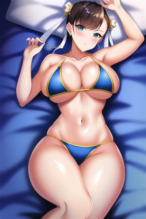 Rule 34 Ai Generated Bed Bikini Chun Li Laying Down Street Fighter