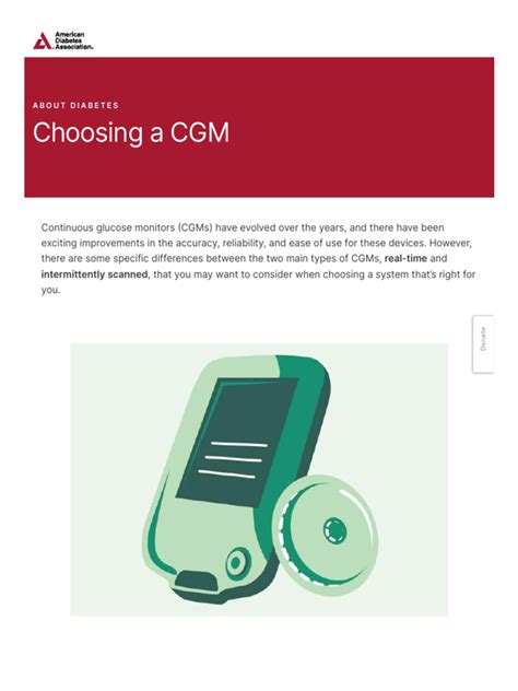 Choosing A Cgm Glucose Monitor Ada Pdf