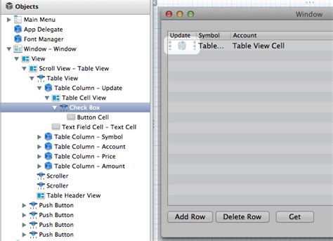 Nstableview Checkboxes And View Based Table View Stack Overflow