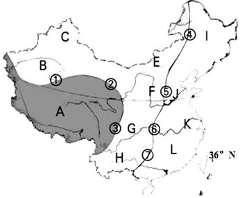 读图 回答下列问题 它的北侧是准噶尔盆地 2 B位于我国地势第二级阶梯上 它的东侧是东北平原 它的西侧是黄土高原 它是我国地势第二级