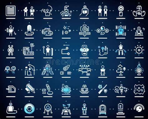 Artificial Intelligence Icon Set Collection Was Created by Technology. Stock Image - Image of ...