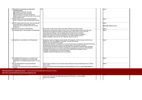 Scrum Backlog Dutch Template Excel Xls