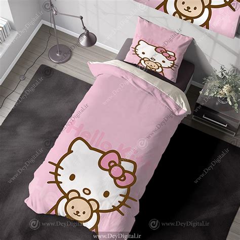 قیمت و خرید روتختی دخترانه صورتی گربه عروسکی کیتی Pk 3633 چاپ دی