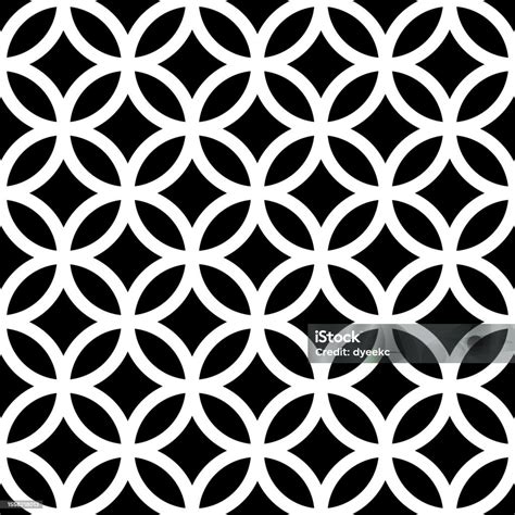 Interlocking Intersecting Circles Rings Repeatable Seamless Pattern