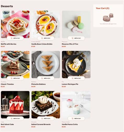 Frontend Mentor Dessert Shop Cart With Using React Vite Coding