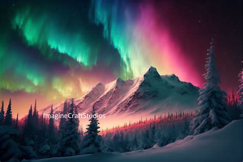 Rainbow Northern Lights Digital Download Downloadable Art Wall Art