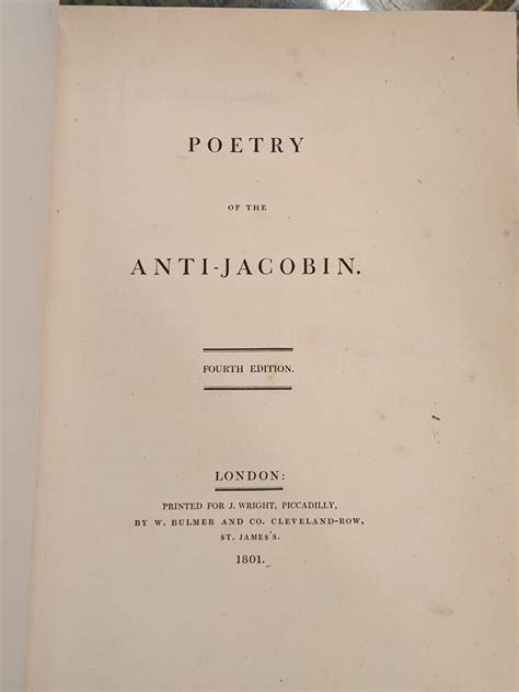 Poetry Of The Anti Jacobin Fourth Edition Charles Carrington