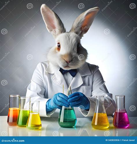 Scientific Bunny A Rabbit In A Lab Coat Stock Illustration