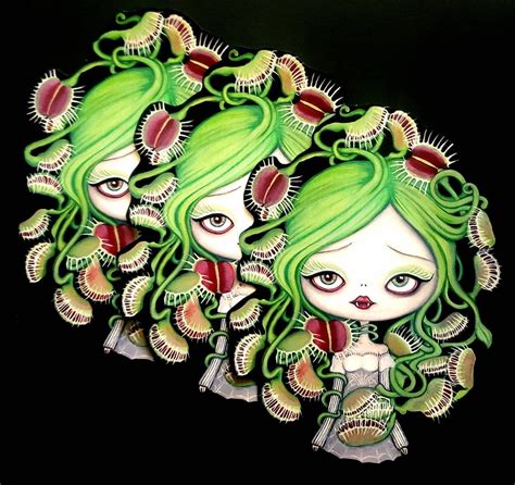 Venus Flytrap Sticker Laptop Decal Vampire Print Oval Art Vinyl Sticker