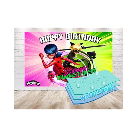 5x3 Ft Miraculous Ladybug Backdrop V2 For Birthday Party Decorations Cartoon Miraculous Ladybug