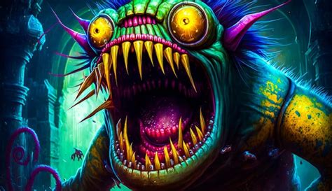 Premium Ai Image Monster With Large Teeth And Big Teeth Generative Ai
