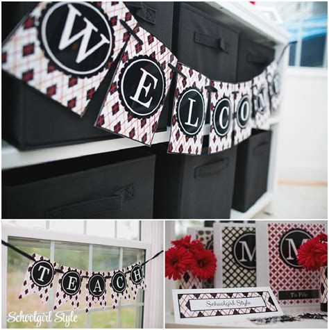 Modern Apple Black Red Classroom Theme