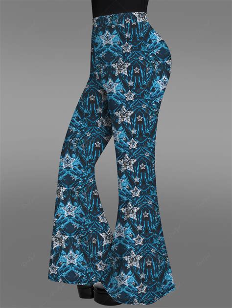 Gothic 3d Print Flare Pants Rgothic
