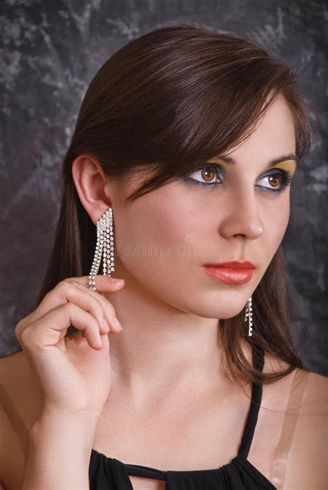 Portrait Attractive Brunette Stock Image Image Of Complexion