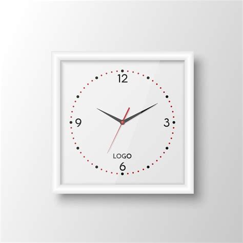 Premium Vector Vector 3d Realistic Square White Wall Office Clock