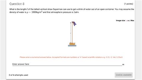 Solved Question 8 Points What Is The Length € Of The Tallest Vertical