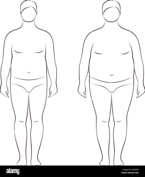 Fat Man Figure Front Back Side Stock Vector Image And Art Alamy