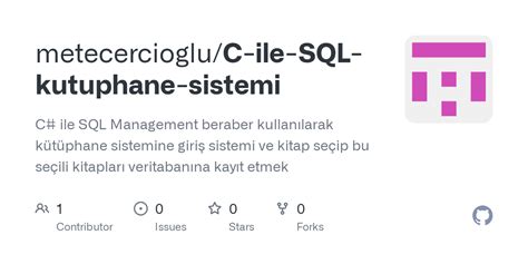 Github Metecerciogluc Ile Sql Kutuphane Sistemi C Ile Sql