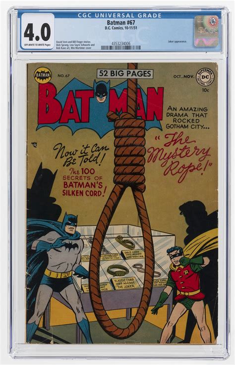 Hake S Batman October November Cgc Vg