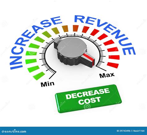 3d Knob Increase Revenue Decrease Cose Stock Illustration