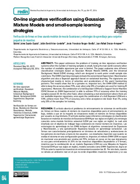 pdf on line signature verification using gaussian mixture models and small sample learning