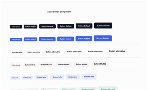 how to create a button component with variants and icons with astro js