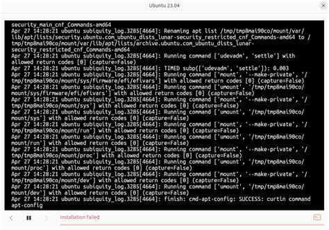 Ubuntu 2304 Installation Fails With Subiquity Errors Ask Ubuntu