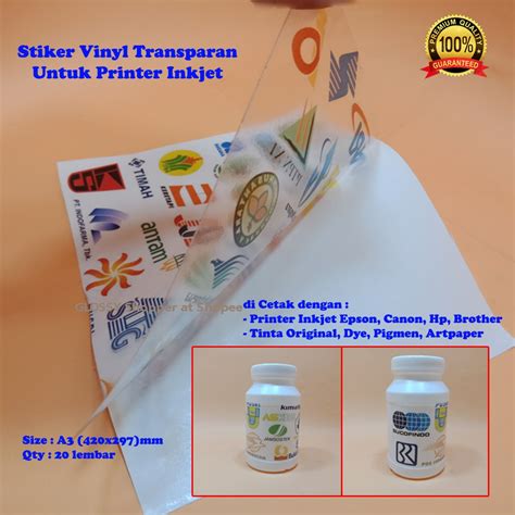 Jual Sticker Vinyl Transparan Sticker Transparan A3 Shopee Indonesia