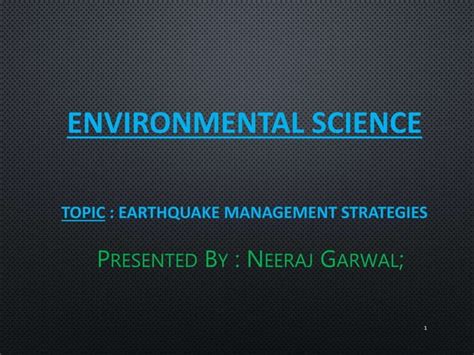 Earthquake Management Strategies Ppt