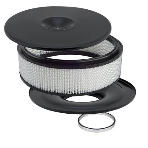Speedway Black 14 Inch Flat Air Cleaner Kit Oversized Air Filter