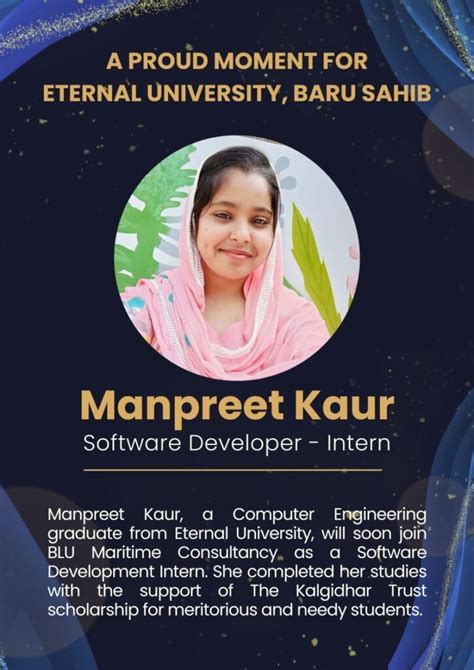 Manpreet Kaur Secures Software Development Internship Blog