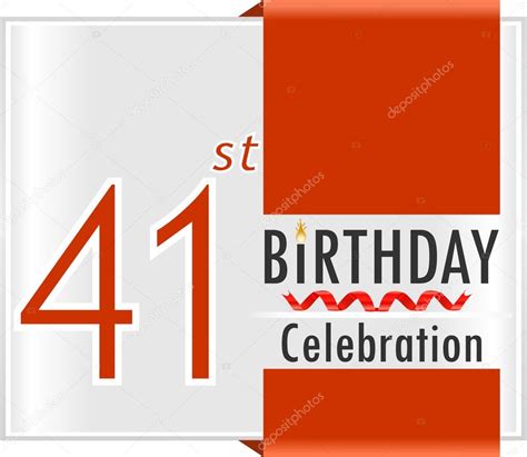 Tarjeta De Celebración De Cumpleaños De 41 Años — Archivo Imágenes