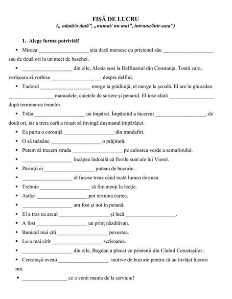 Numai Nu Mai Online Worksheet For 4 You Can Do The Exercises Online