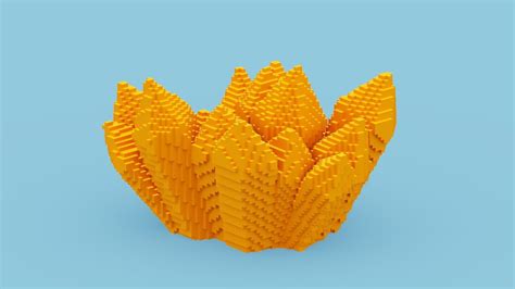 3d Model Orange Voxel Crystal Vr Ar Low Poly Cgtrader