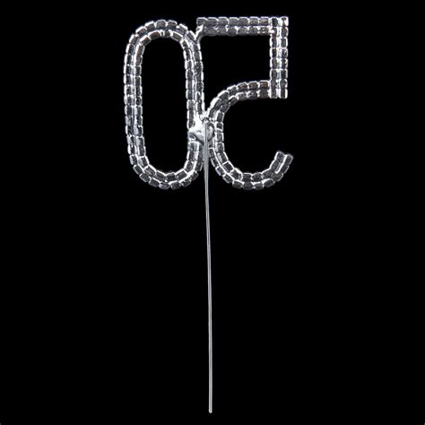 Crystal Rhinestone Cake Topper Number Age 50th Birthday Anniversary