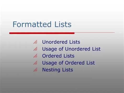 Ppt Mastering Html Lists Unleashing The Power Of Nested Ordered