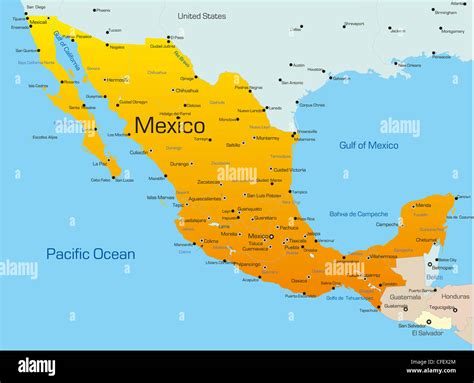 Abstract Vector Color Map Of Mexico Country Stock Photo Alamy