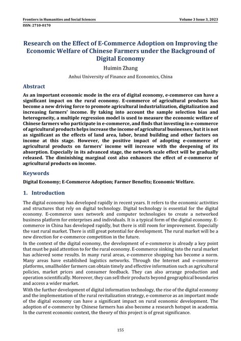 Pdf Research On The Effect Of E Commerce Adoption On Improving The Economic Welfare Of Chinese
