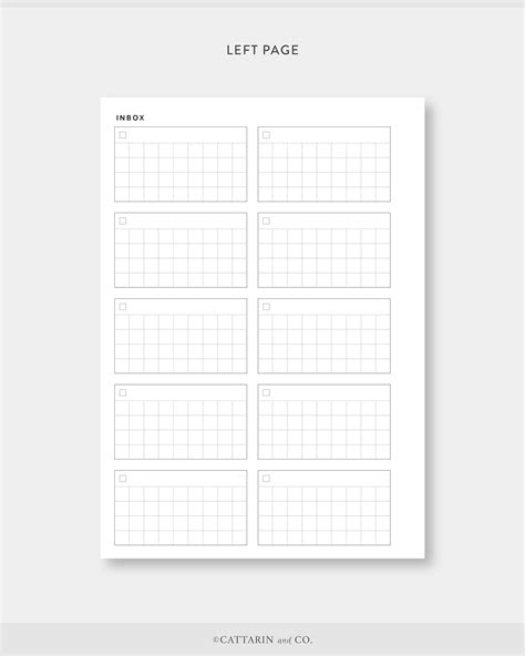 Personal Wide Inbox Dashboard Printable Blank Grid Layout Inbox Tracker Template Morning