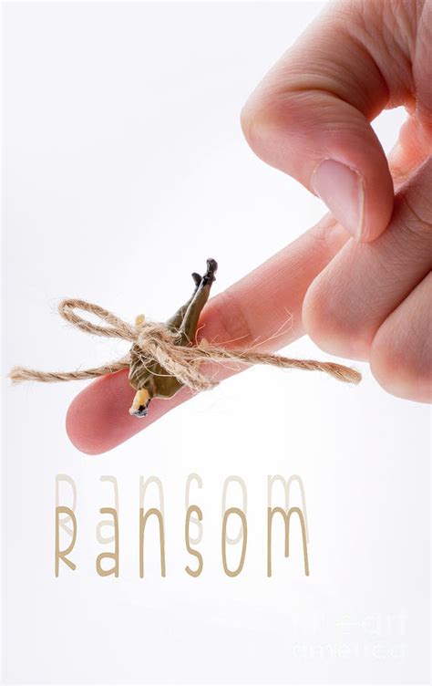 Man Figure Tied To Hand Finger As Ransom Concept Photograph By Turgay