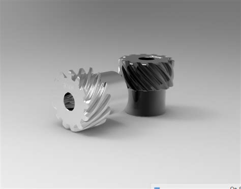 Autodesk Inventor 3d Cad Model Of Screw Gears Number Of Teeth 10 Pitch Diameter 21 21