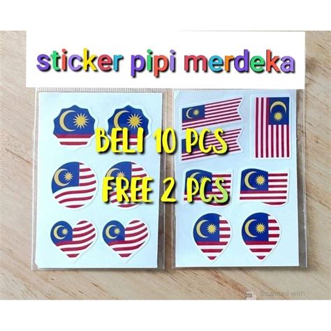 Sticker Pipi Merdeka Mini Saiz Sticker Bendera Malaysia Shopee Malaysia