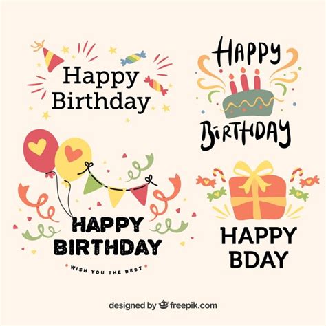 무료로 다운로드 가능한 생일 축하 문구 벡터 And 일러스트 Freepik