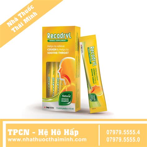 Siro Recodryl Hỗ Trợ Giảm Ho đau Rát Họng 5 Gói X 15ml Nhà Thuốc
