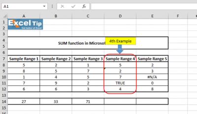 How To Use Sum Function In Microsoft Excel