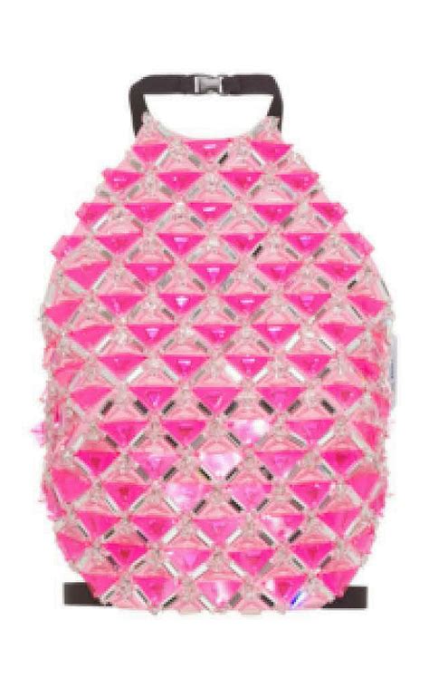Miu Miu Womens Embroidered Cady Top Pink It 36 Moda Operandi