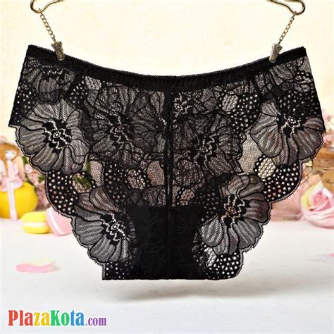 P514 Jual Celana Dalam Panties Hipster Bunga Hitam Transparan