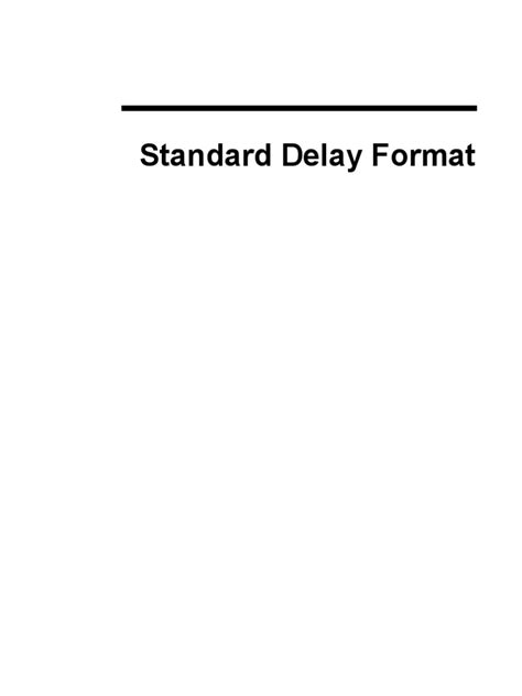 Understanding The Standard Delay Format Sdf Specification For Accurate Timing Simulation Pdf
