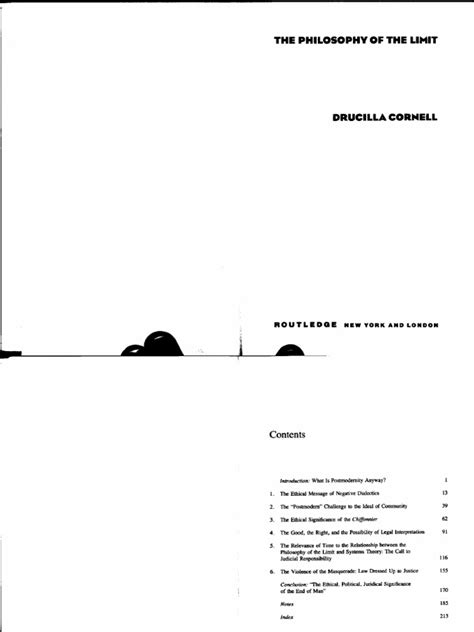 Drucilla Cornell The Philosophy Of The Limit Pdf